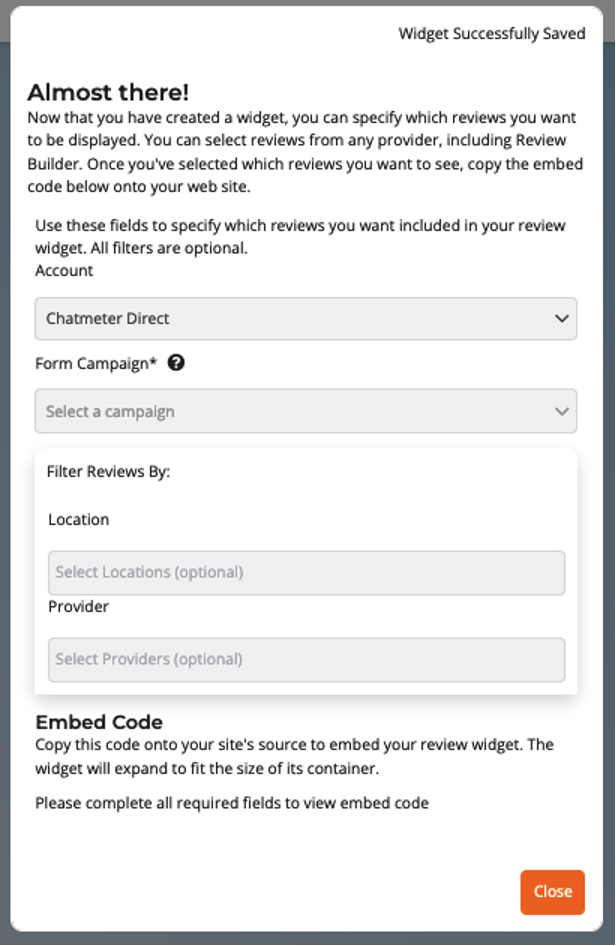 Creating a Review Widget