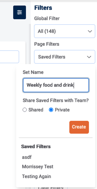 Using Saved Filter Sets