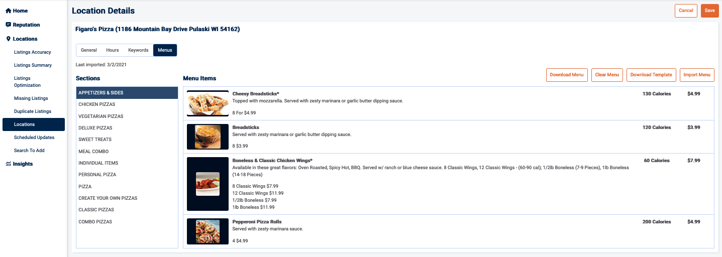 Adding, Updating, or Removing Restaurant Menus on Listings Adding, Updating, or Removing Restaurant Menus on Listings