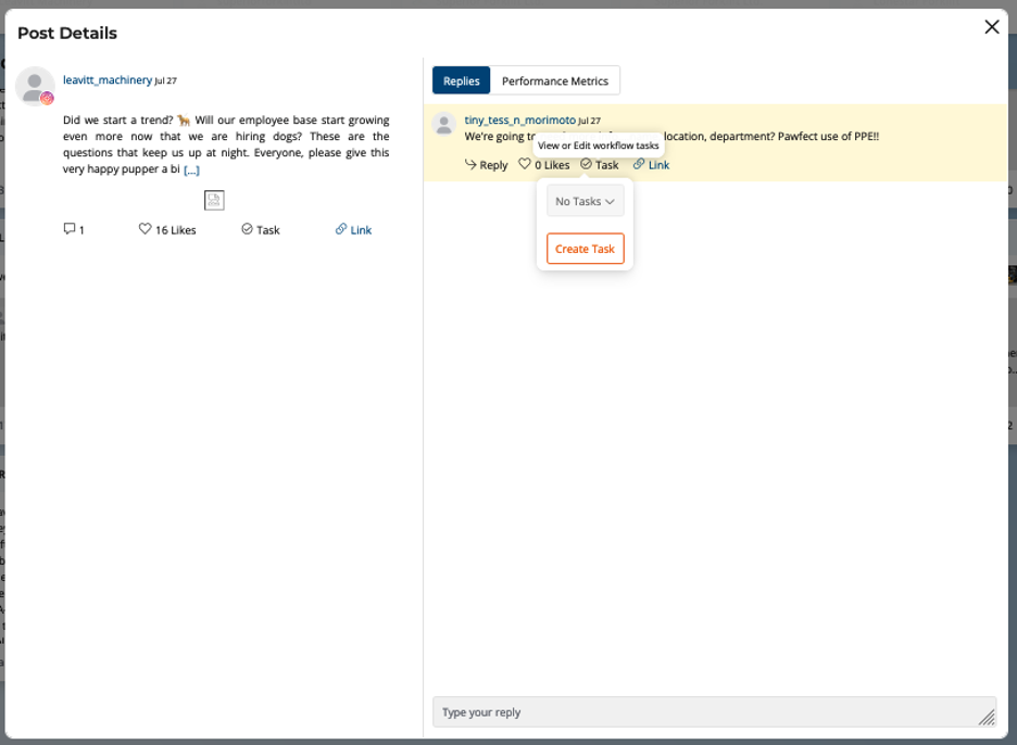 Creating Workflow Tasks Manually