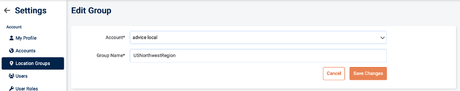 Using Location Groups