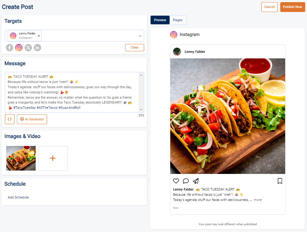 Creating, Scheduling, and Publishing Social Posts