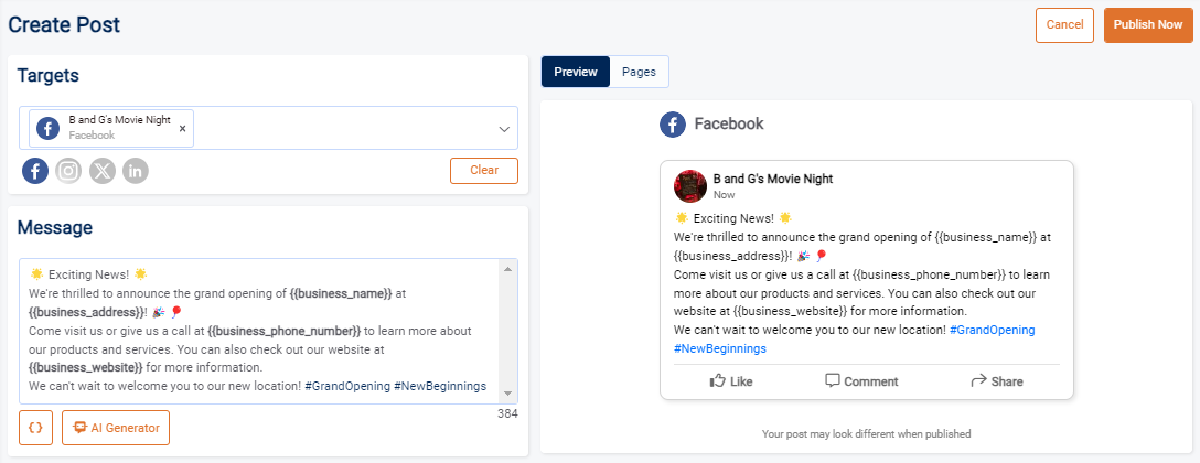 Creating, Scheduling, and Publishing Social Posts